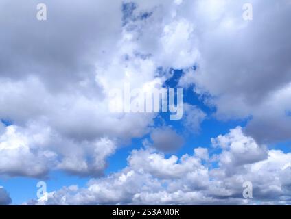 Amazing blue background with light haze of clouds Stock Photo - Alamy