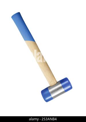 Claw hammer on blue background construction concept Stock Photo - Alamy