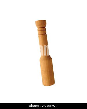 Wooden mallet lying on side isolated on white background. Wooden mallet ...