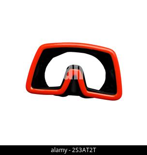 red Diving mask isolated on white background. red Diving mask Stock ...