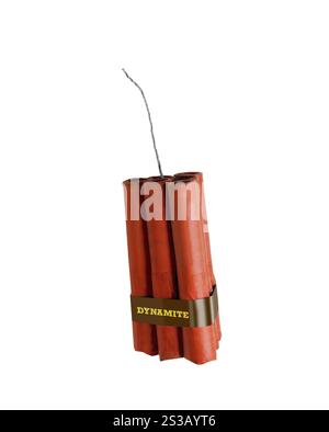 Terrorist with dynamite isolated on white Stock Photo - Alamy