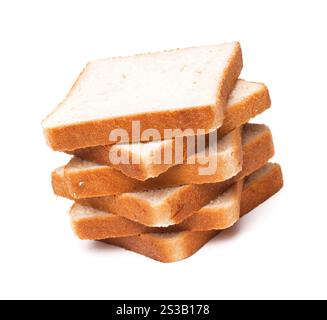 Slices of toasted bread isolated on white Stock Photo - Alamy