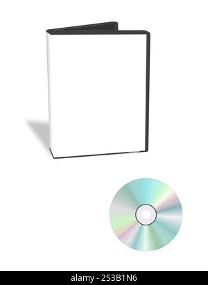Open DVD box isolated on white background. Open DVD box with cd ...