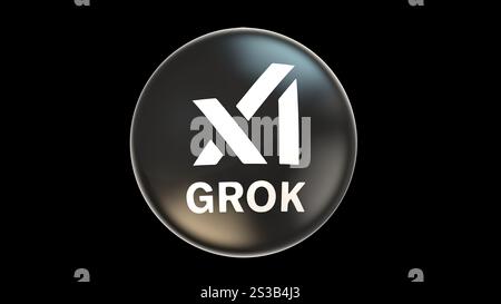 Grok Logo, 3D Visual Logo Design - X Corp.Technology Company Stock ...