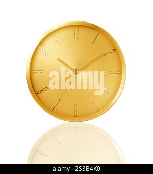 White wall clock isolated on white background Stock Photo - Alamy