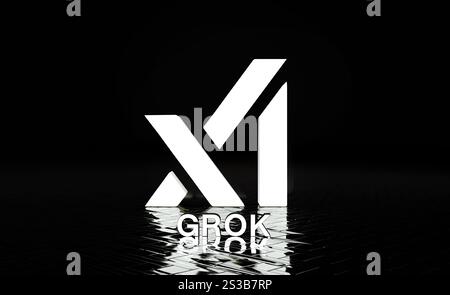 Grok Logo, 3D Visual Logo Design - X Corp.Technology Company Stock ...