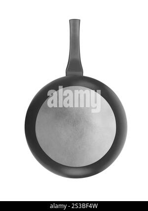 Modern empty cast frying pan with ceramic non-stick coating isolated on ...