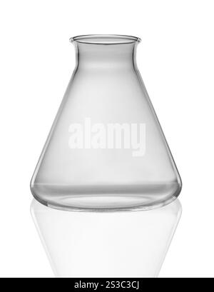 Empty triangle retort isolated on white background. Empty triangle ...