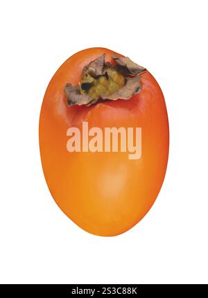 Whole ripe persimmon on a white background Stock Photo - Alamy
