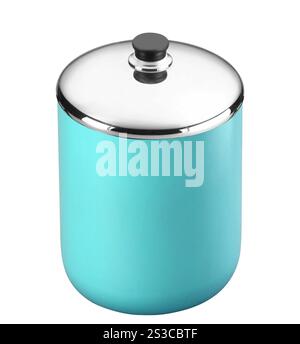 Empty blue frying pan isolated over white Stock Photo - Alamy