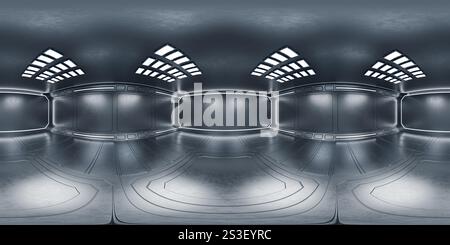 Futuristic room virtual reality map. Virtual showroom. warehouse ...