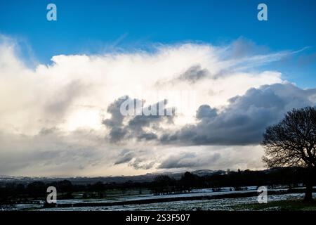 Impressive stormy snow cloud formations over the Ribble Valley and ...