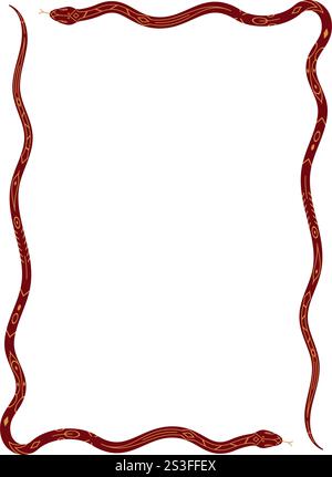 snake Squiggle frame. 2025 Chinese Lunar New Year vector illustration ...