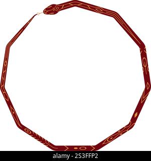 snake round frame border. 2025 Chinese Lunar New Year vector ...