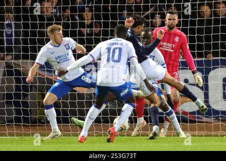 Dundee's Oluwaseun Adewumi (right) scores their side's first goal of ...