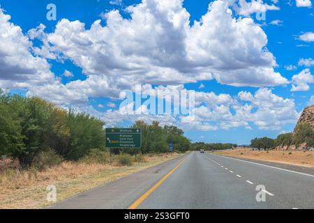 The new A1, B1 national highway in the north of Windhoek, Namibia Stock ...