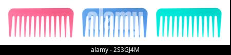 Combs of different colors isolated on white Stock Photo - Alamy
