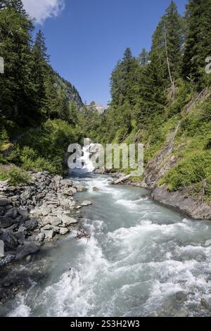 The cascades of the River Isel in National Park Hohe Tauern. Eastern ...