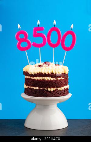 Number of followers or likes - Candle number 8500 Stock Photo - Alamy