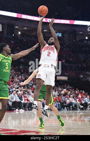 Ohio State guard Bruce Thornton (2) shoots between Maryland forward ...