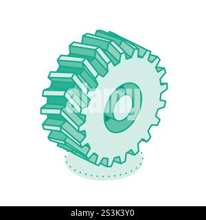 Isometric tractor wheel. Vector illustration. Icon isolated on white ...