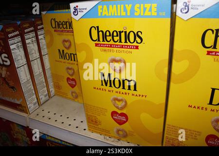 Boxes of General Mills cereal breakfast pack on white background cutout ...