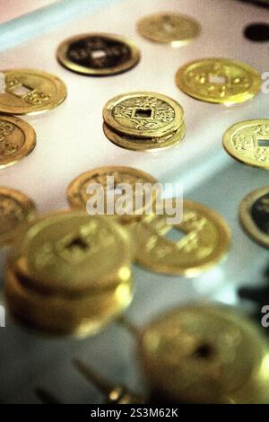 Traditional Balinese coins with hollow known as "pis bolong/jinah ...