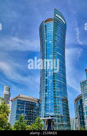 Warsaw Spire complex of office buildings in Warsaw, capital of Poland ...