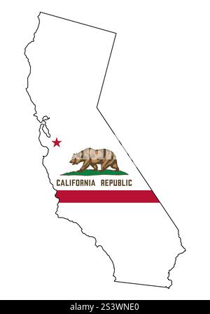Border outline of California state Stock Photo - Alamy