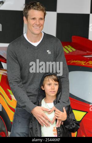 James Cracknell with his son Croyde Cars 2 Premiere held at Whitehall ...
