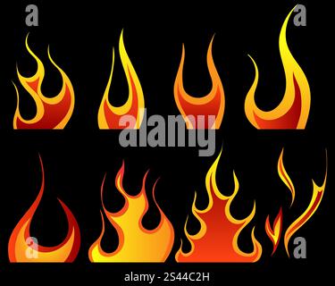 Set of different fire patterns for design use Stock Vector Image & Art ...