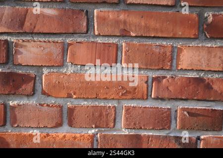 Kastrup/Copenhagen/ DenmarK /10-JANUARY 2025/.Red bricks wall in danish ...