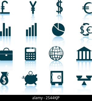 Big collection of financial icons for using in web design Stock Vector ...