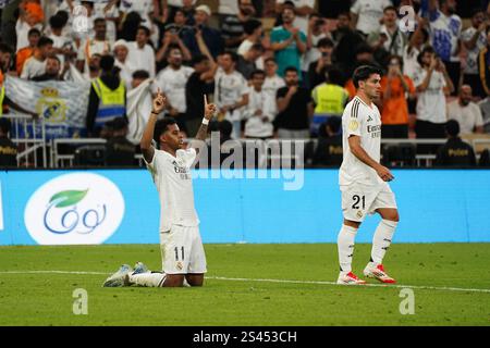Real Madrid's Rodrygo Goes celebrates a goal during the UEFA Champions ...