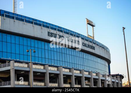 A view of the Vicente Calderón Stadium, a historic football stadium in ...