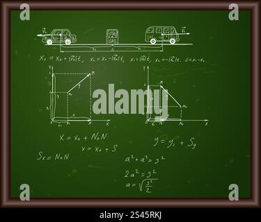 Blackboard with physical formulas. Eps 10 vector illustration with ...