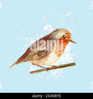 Illustration of watercolo robin Stock Vector Image & Art - Alamy