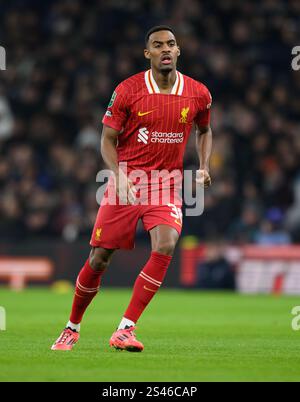 Liverpool's Ryan Gravenberch in action with Carlos Baleba of Brighton ...