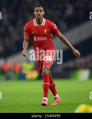 Liverpool's Ryan Gravenberch in action with Carlos Baleba of Brighton ...