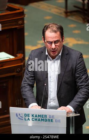 Minister David Clarinval at the plenary session of the Chamber at the ...