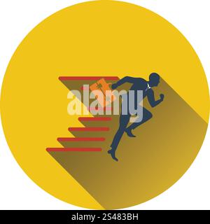 Flat design icon of Accelerating businessman in ui colors. Vector ...