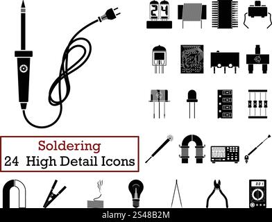 soldering iron symbol icon, black vector sign with editable strokes ...