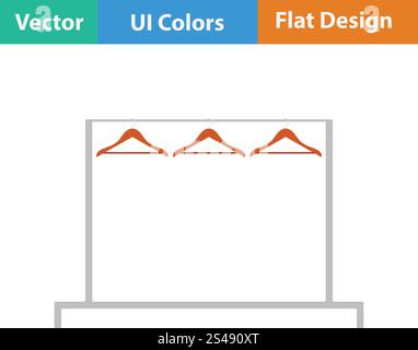 Clothing Rail With Hangers Icon. Flat Color Ladder Design. Vector ...