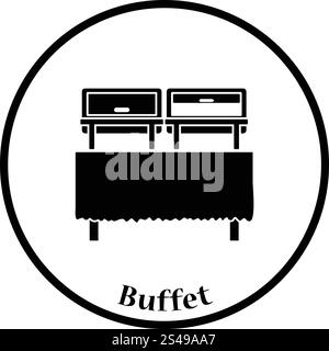 Chafing Dish Icon. Thin Circle Stencil Design. Vector Illustration ...