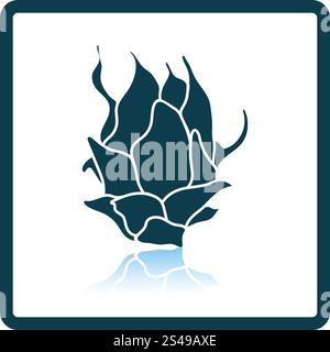 Icon Of Dragon Fruit. Shadow Reflection Design. Vector Illustration ...