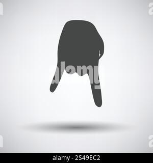 Baseball catcher gesture icon on gray background, round shadow. Vector ...