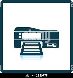 Printer icon. Shadow reflection design. Vector illustration Stock ...