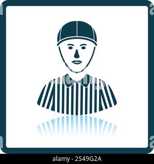 American football referee icon. Shadow reflection design. Vector ...