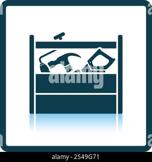 Retro Tool Box Icon. Shadow Reflection Design. Vector Illustration ...