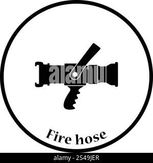 Fire hose icon. Thin circle design. Vector illustration Stock Vector ...